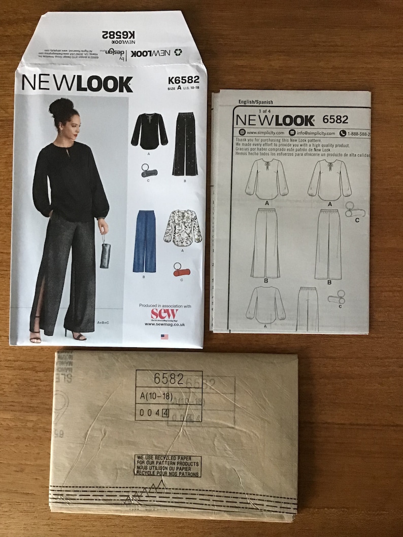 Misses Boho Top and Pants Pattern New Look 6582 Size 10 18 UNCUT - Etsy