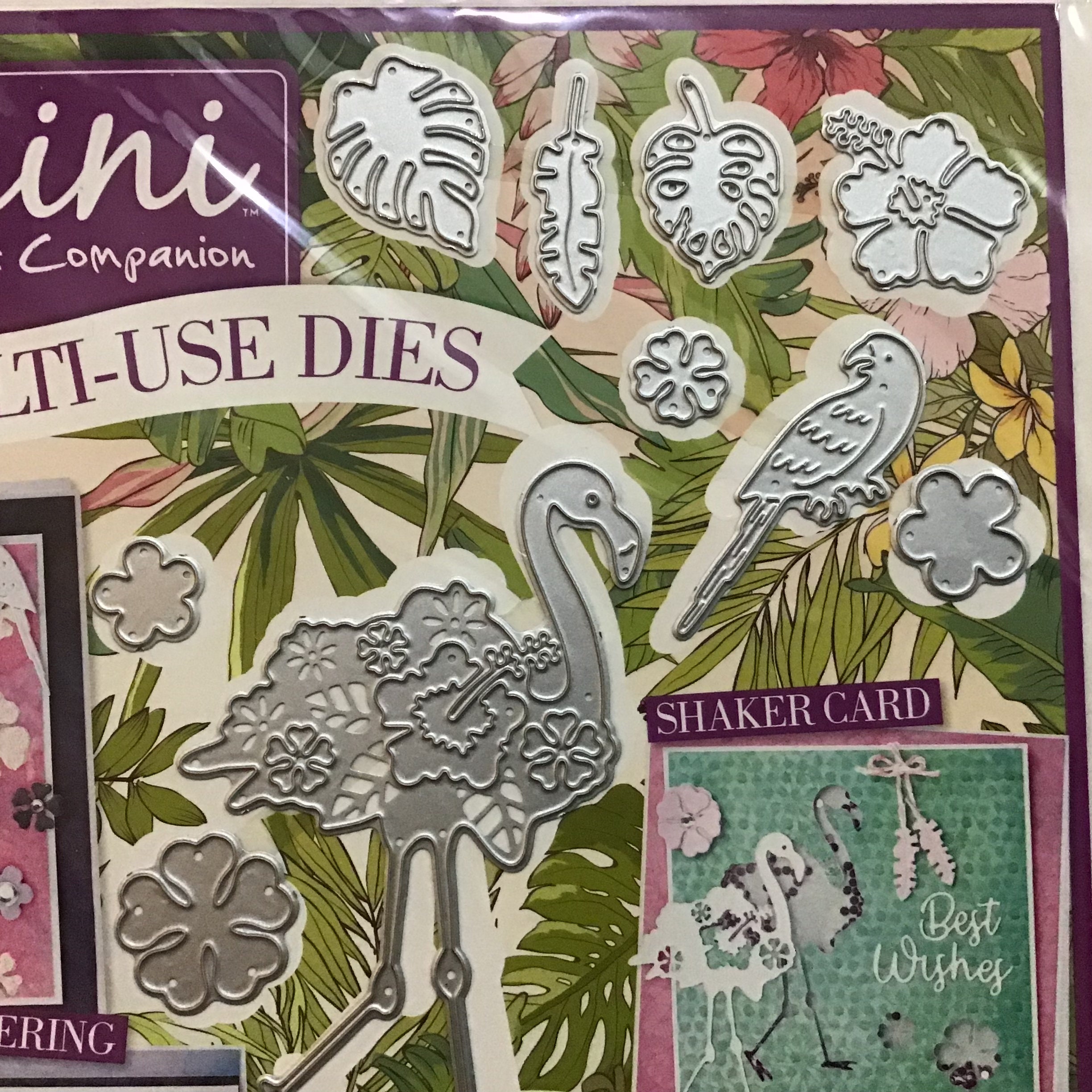 Gemini by Crafters Companion 12 Multi Use Dies Flamingo Parrot Leaves ...