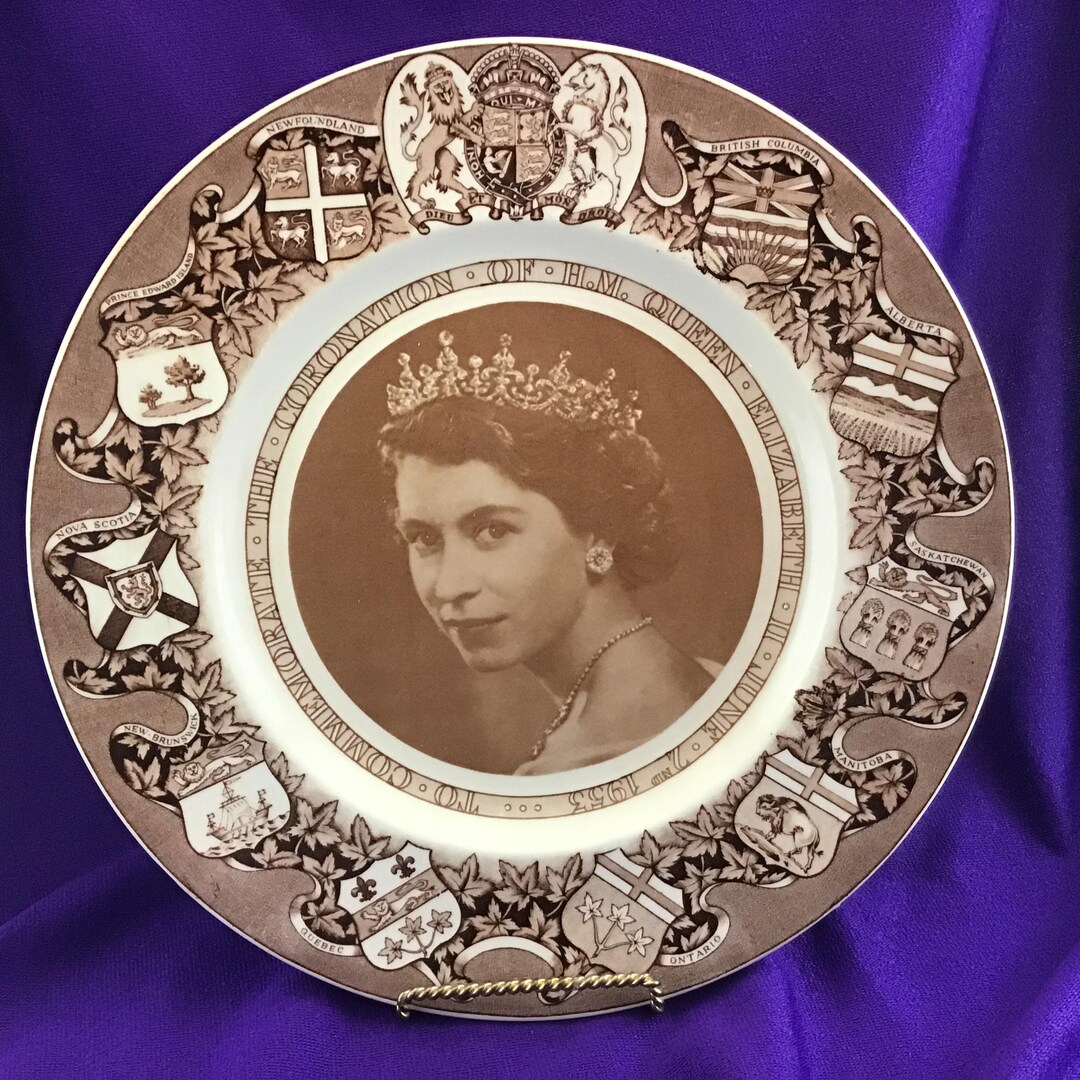 Clarice Cliff Coronation Plate Queen Elizabeth II June 2nd 1953 Canada ...