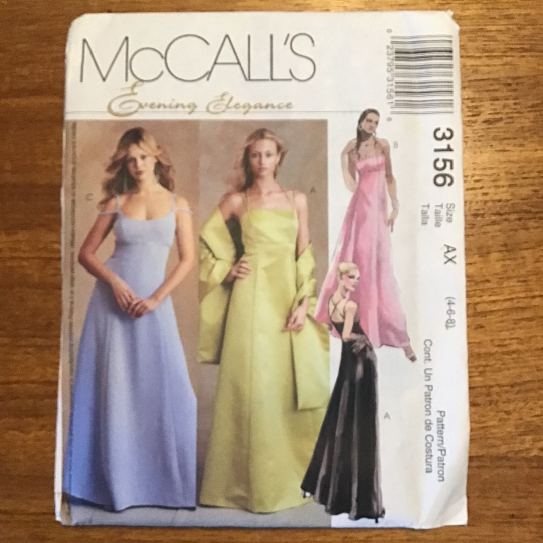 Misses Evening Dress With Stole Pattern Prom Dress Bridesmaid Mccalls ...