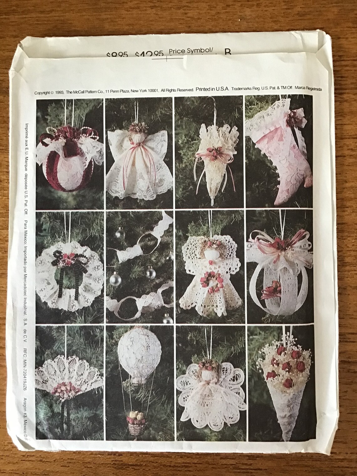 Victorian Christmas Pattern UNCUT Mccalls 6726 Wreath Angel Tree Topper ...