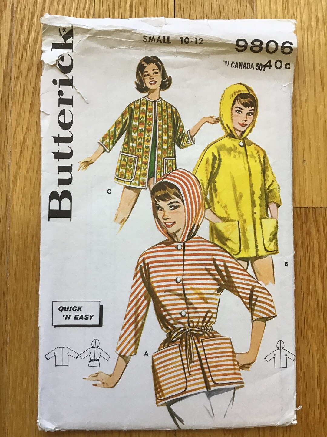 Misses Easy Jacket Pattern Butterick 9806 Bust 31 32 1961 - Etsy