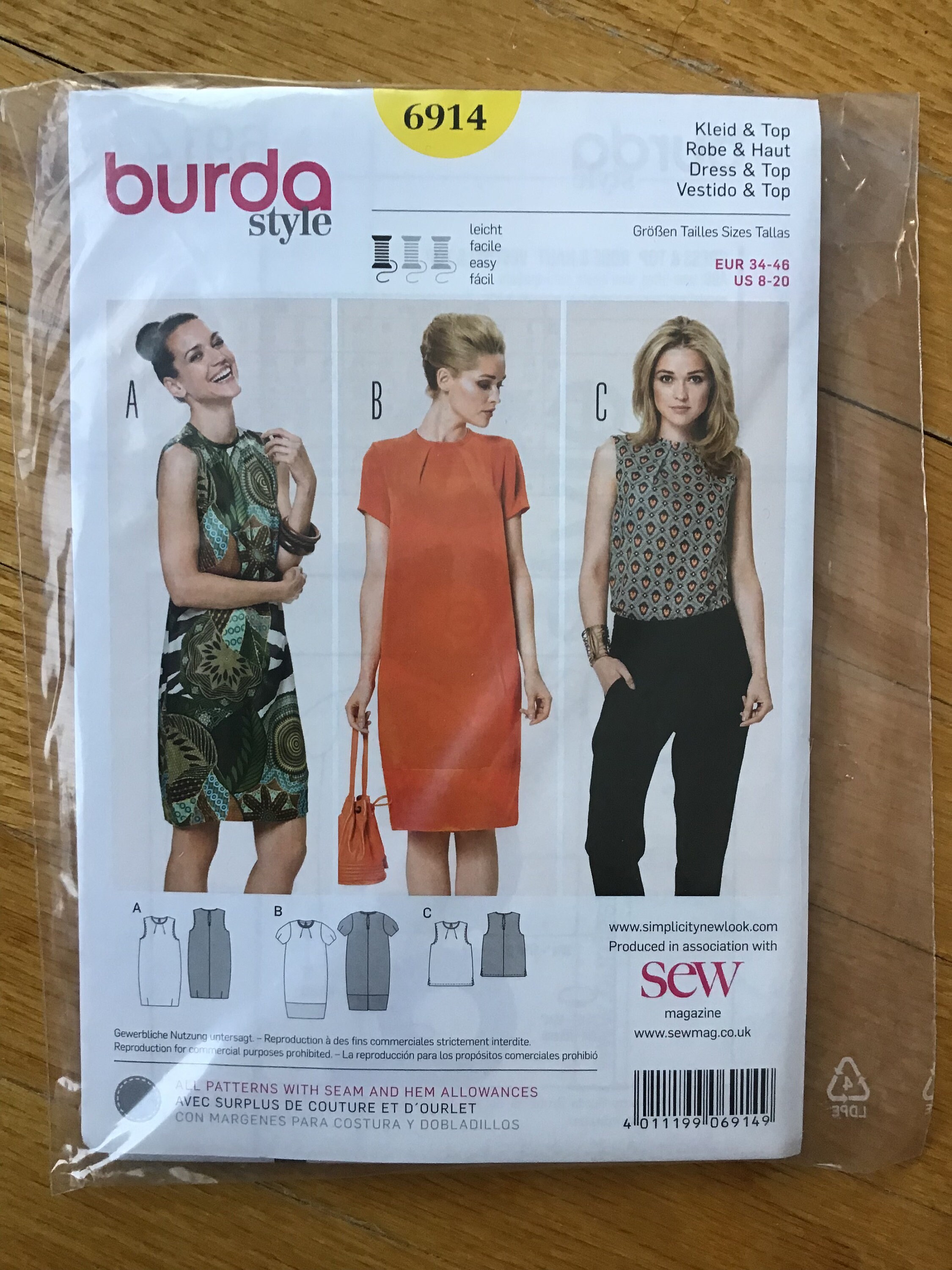 Misses Dress and Top Pattern Burda Style 6914 UNCUT - Etsy