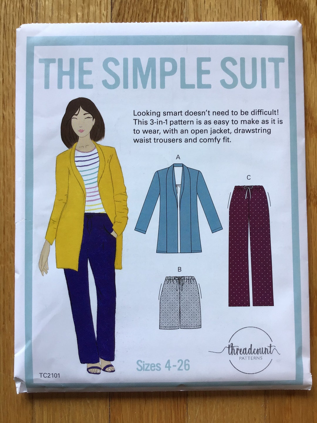 Open Jacket Drawstring Pants Pattern the Simple Suit Threadcount TC2101 ...