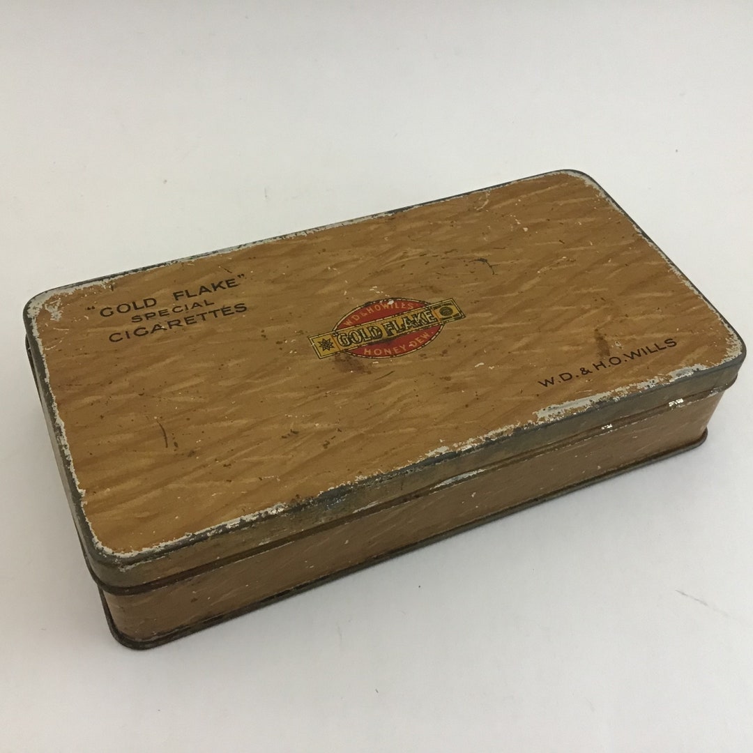 Gold Flake Special Cigarette Tin With Hinged Lid Gold Flake Honey Dew W ...