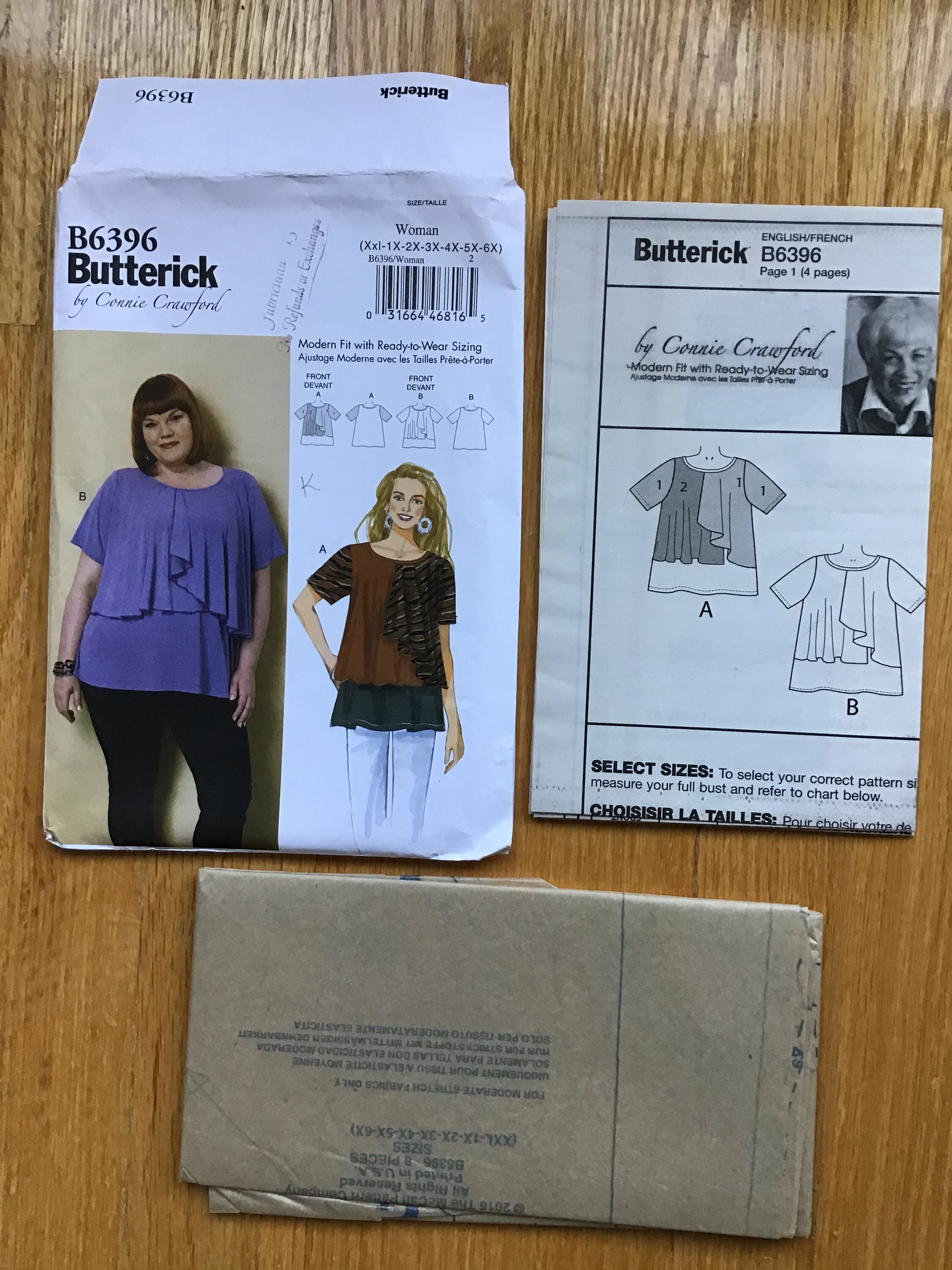 Plus Size Tops Pattern Butterick 6396 XXL 1X 2X 3X 4X 5X 6X UNCUT - Etsy