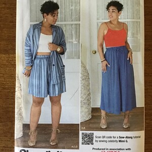 Mimi G Wide Leg Cropped Pants or Shorts Pattern Simplicity 8558 Size 16 ...