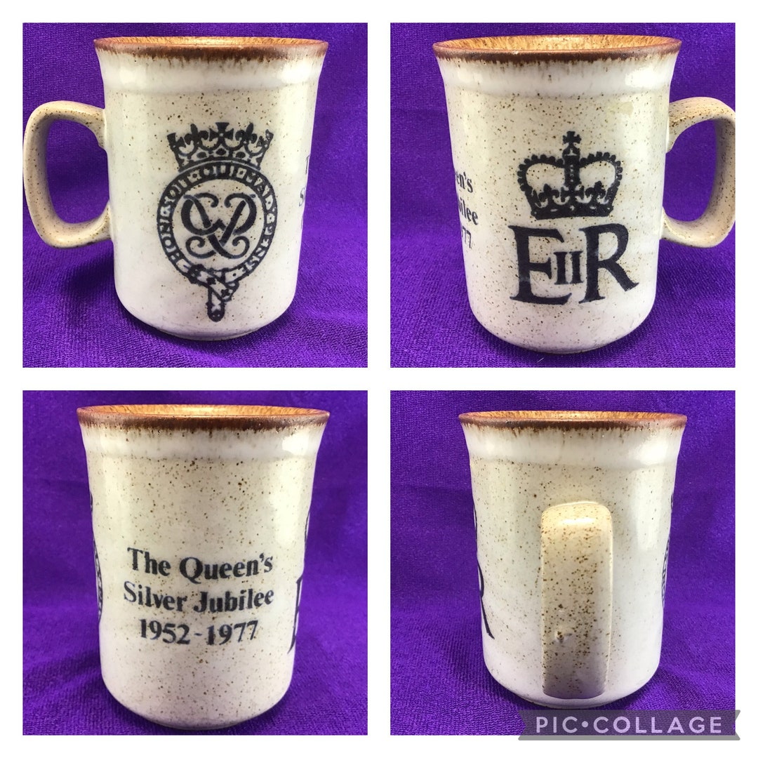 Queen Elizabeth II Silver Jubilee Mug Dunoon Ceramics Scotland 1952 ...