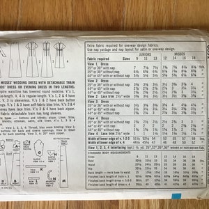 Misses Wedding or Bridesmaid Dress Pattern Simplicity 6352 Bust 36 or ...