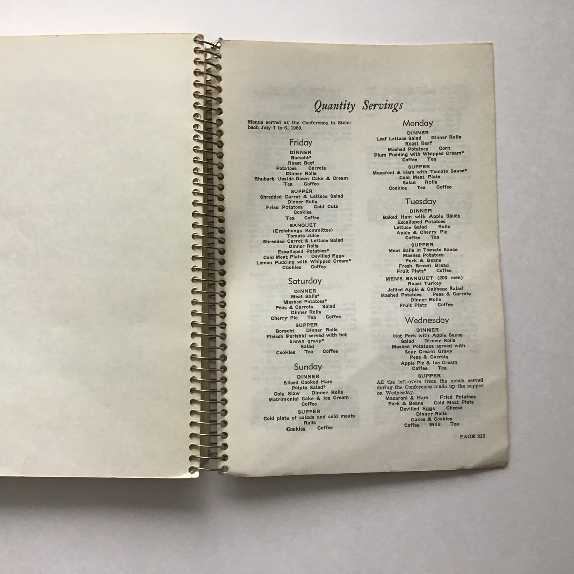 Mennonite Treasury of Recipes Coil-bound Cookbook 1962 Derksen Printers ...