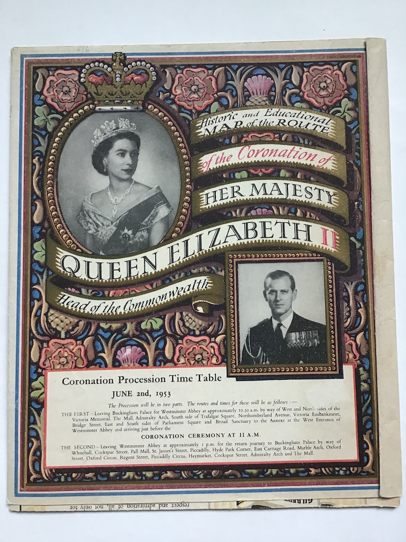 Queen Elizabeth II Historic and Educational Map of the Route of the ...