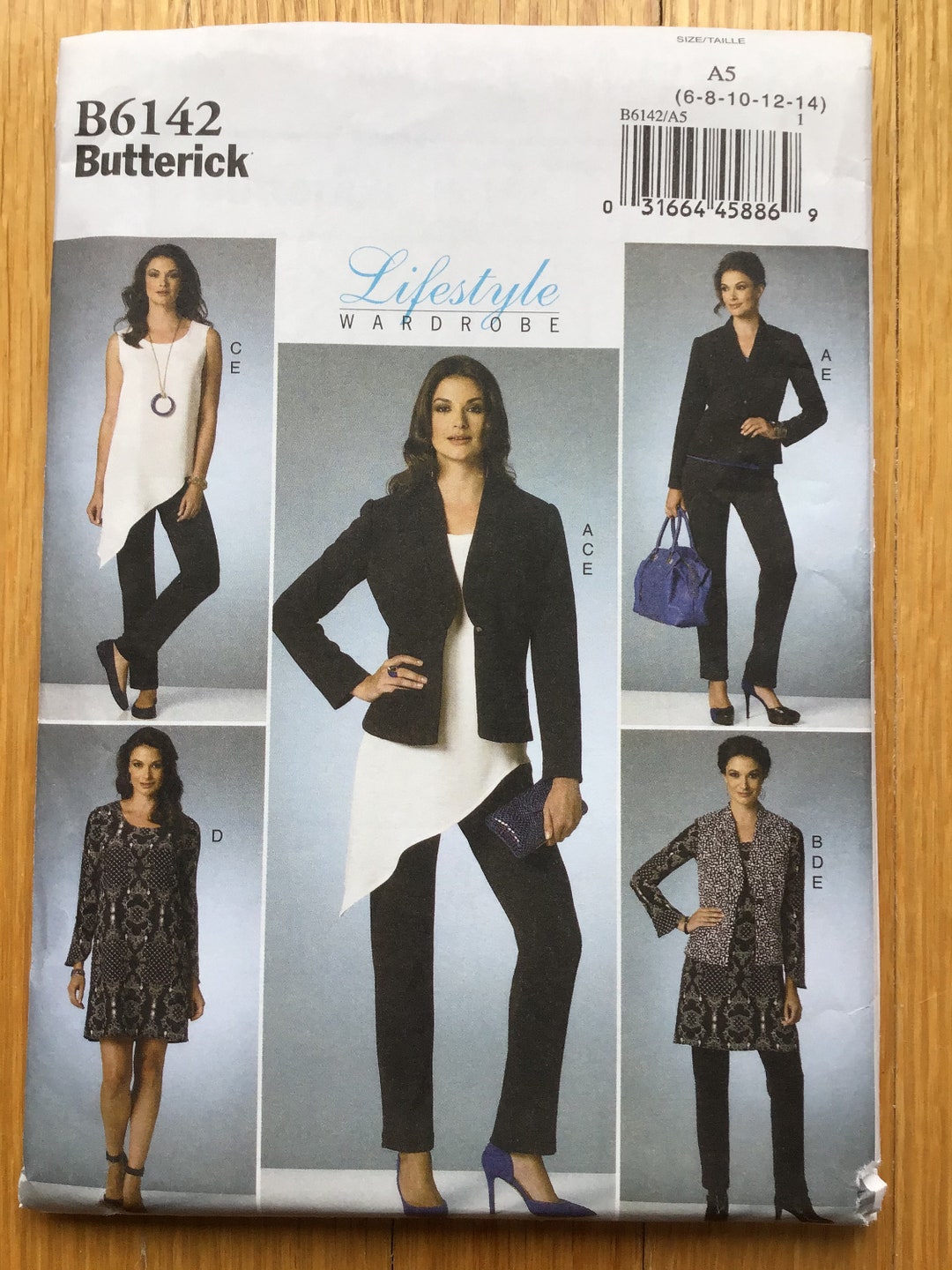 Misses Jacket Vest Tunic Dress Pants Pattern Butterick 6142 Size 6 14 ...