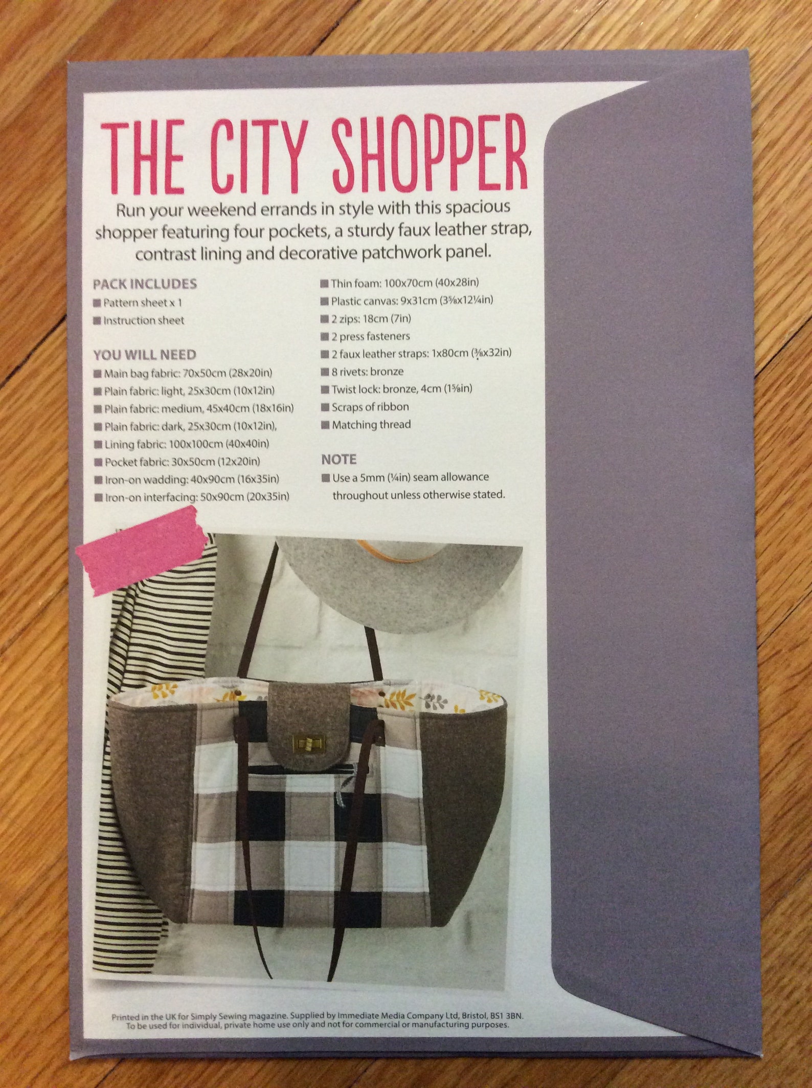 Shopping Tote Bag Pattern the City Shopper UNCUT Factory - Etsy