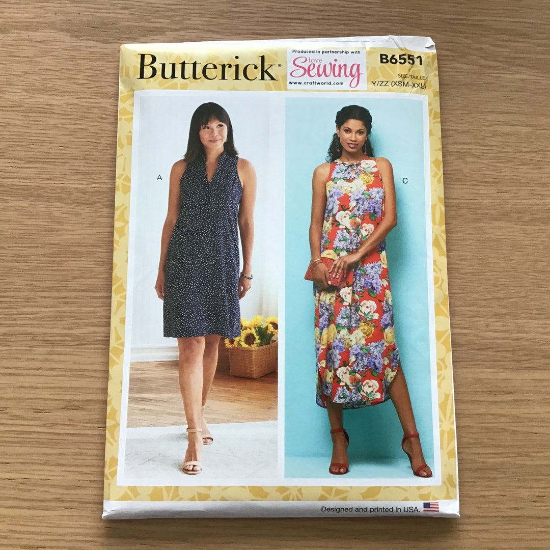 Misses Very Easy Summer Dress Pattern Butterick 6551 Size XSM - XXL ...