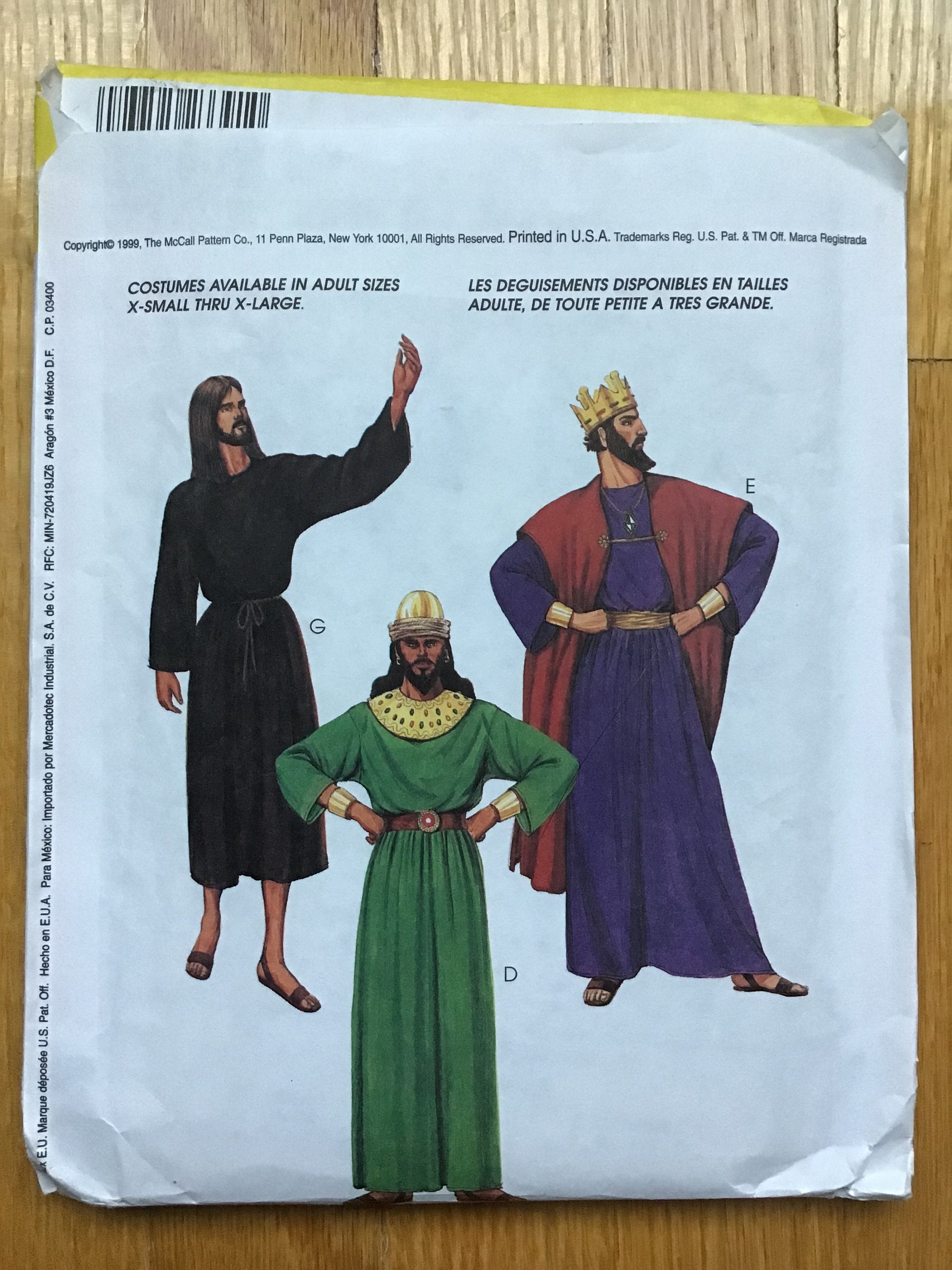 Nativity Play Costume Pattern Adult Mary Joseph King Angel Shepherd ...