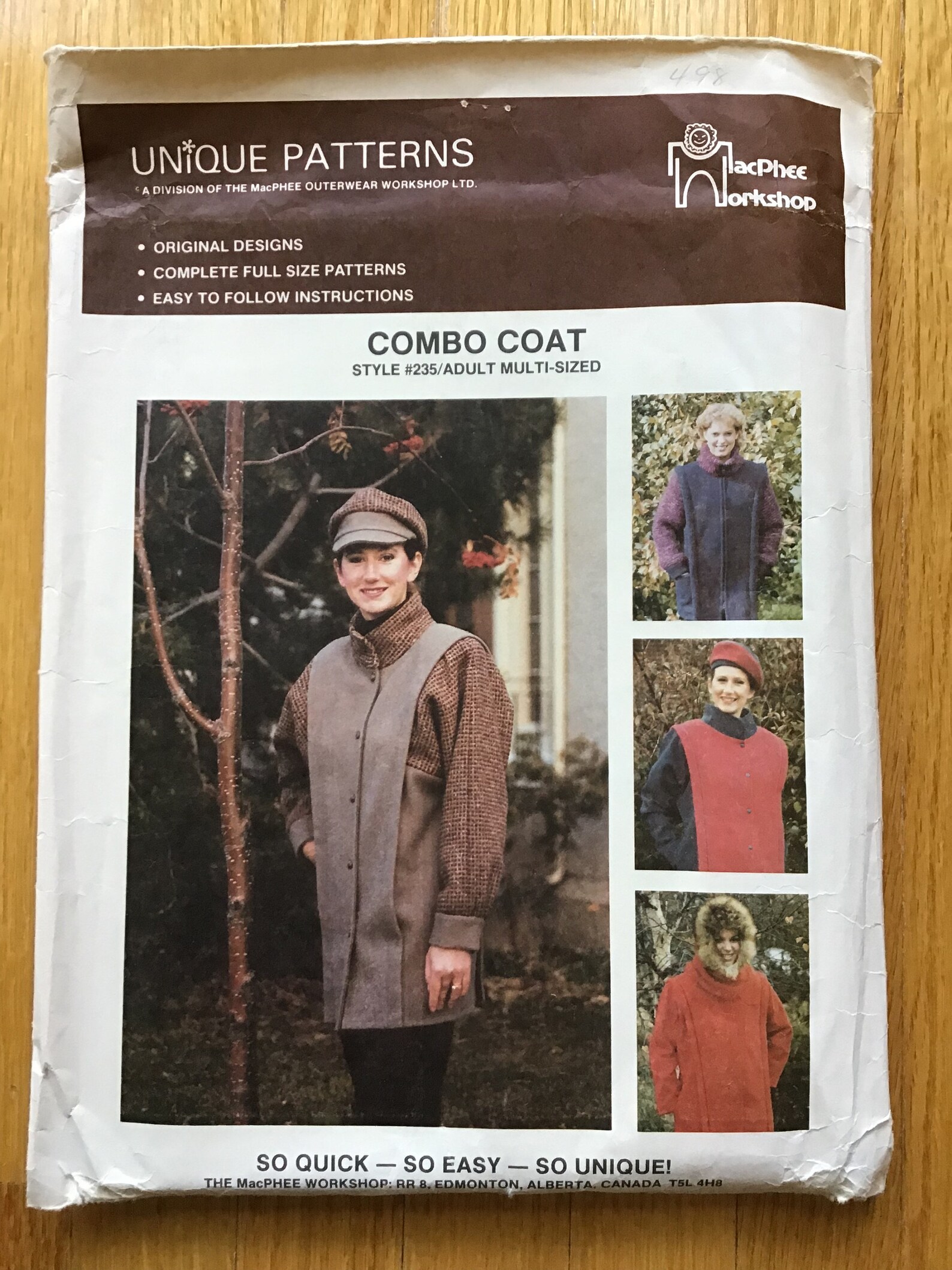 Adult Coat Pattern Macphee Combo Coat XS - XL UNCUT Unisex His Hers Macphee Workshop - Etsy Canada