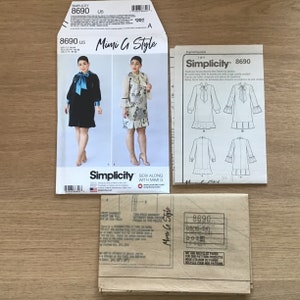 Misses Dress Pattern Mimi G Style Simplicity 8690 UNCUT Size 16 24 - Etsy