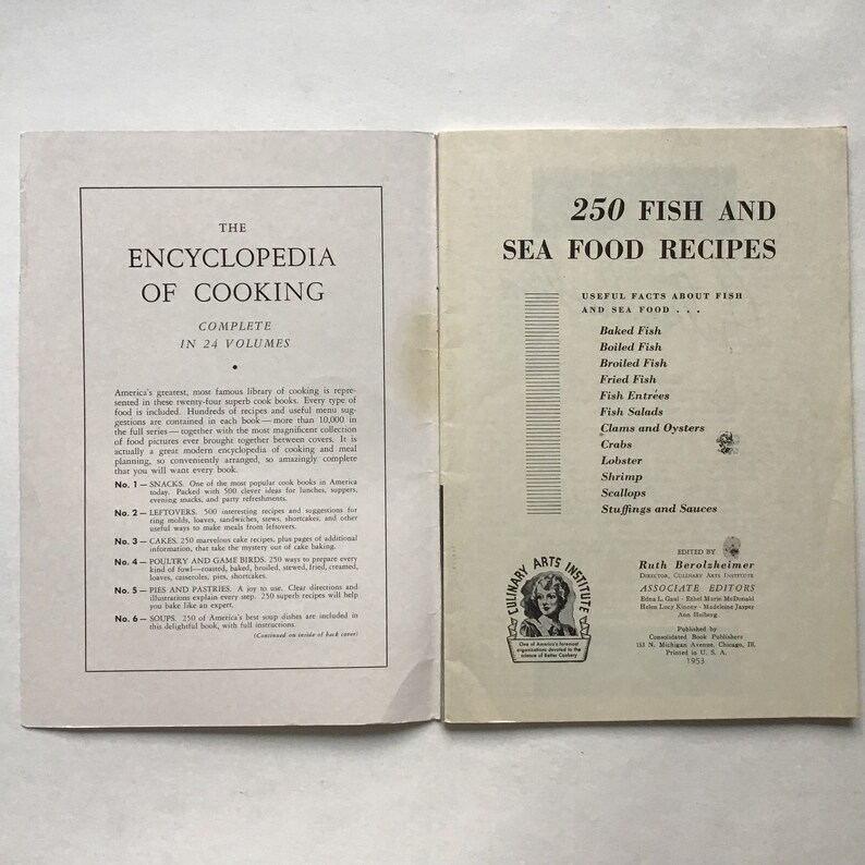 250 Different Fish and Seafood Recipes Culinary Art Institute 9 - Etsy