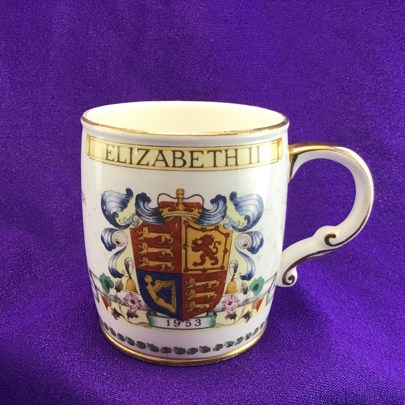 Coronation Cup Mug Queen Elizabeth II Foley Bone China June - Etsy