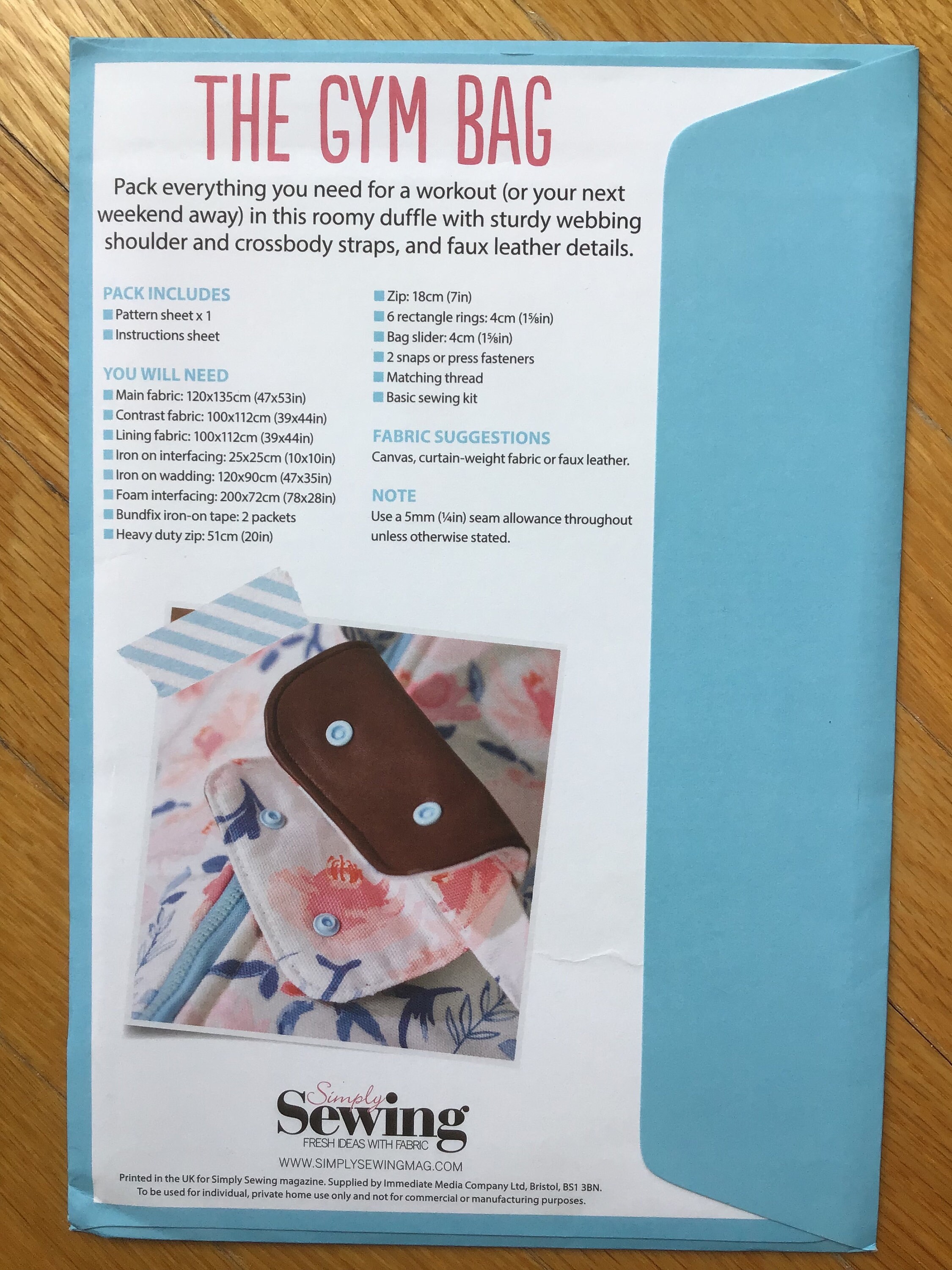 The Gym Bag Pattern UNCUT Factory Sealed - Etsy