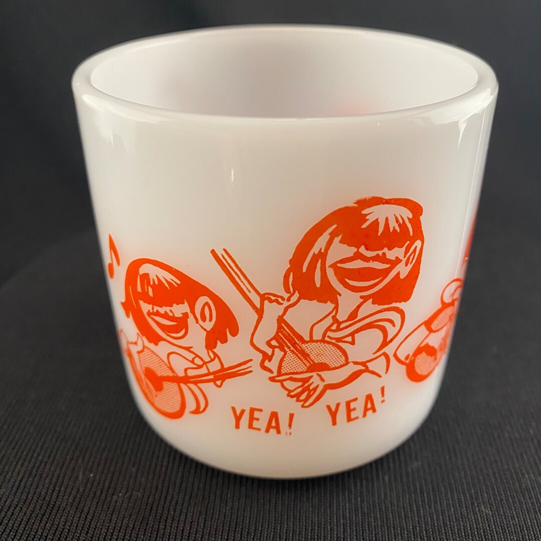 Beatles Coffee Mug Yea Yea Yea Federal Glass Made in USA John Paul ...
