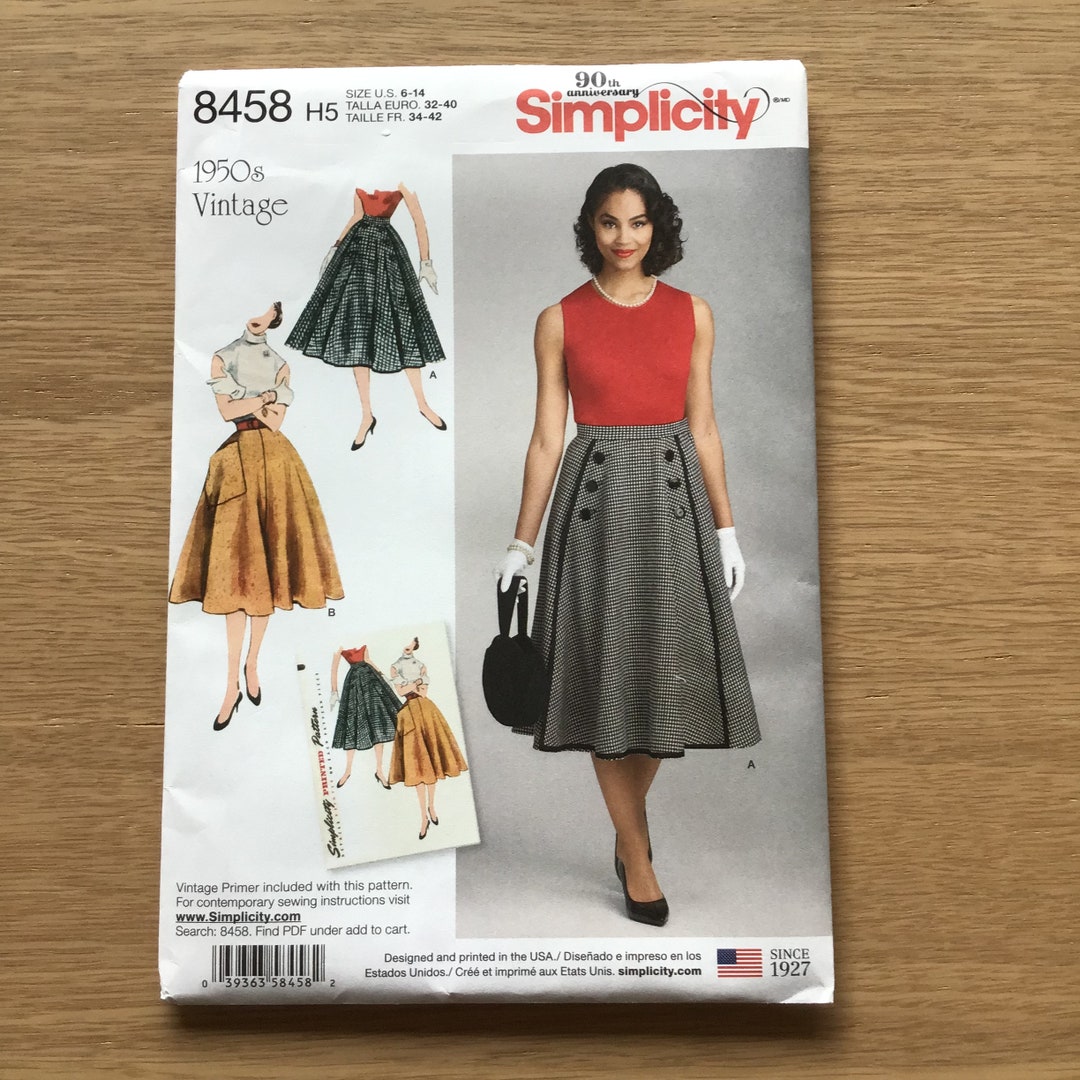 Misses Skirt Pattern 1950s Vintage Simplicity 8458 UNCUT Size 6 14 Reissue - Etsy