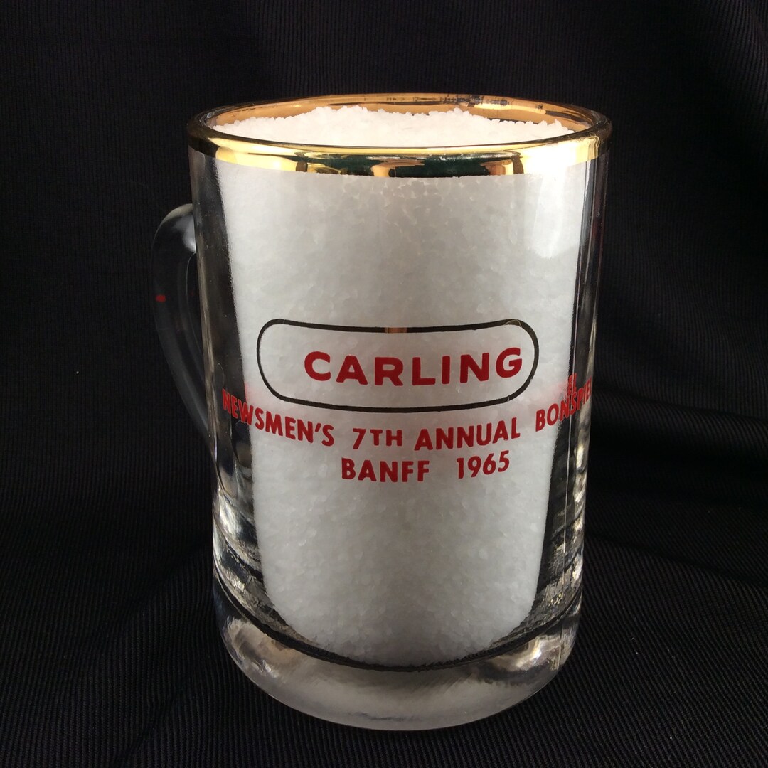Carling Curling Beer Mug Glass Tankard Stein Newsmens Bonspiel 1965 ...