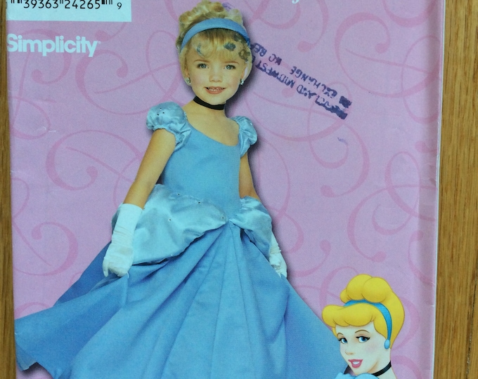 Disney Princess Cinderella Costume Pattern Child Simplicity 9383 Size 3 ...