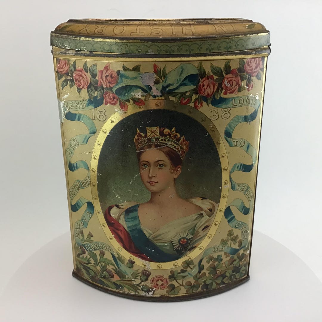 Queen Victoria Longest Reign Tin 1838 1897 Diamond Jubilee Hinged Lid ...