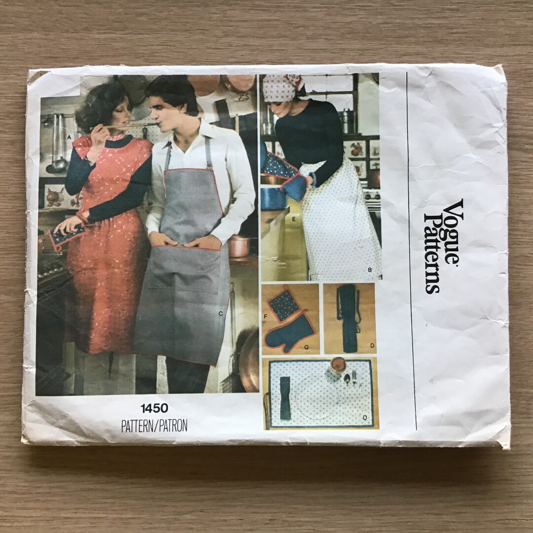 Apron Pattern Vogue 1450 Placemats Pot Holder Oven Mitt Small - Etsy