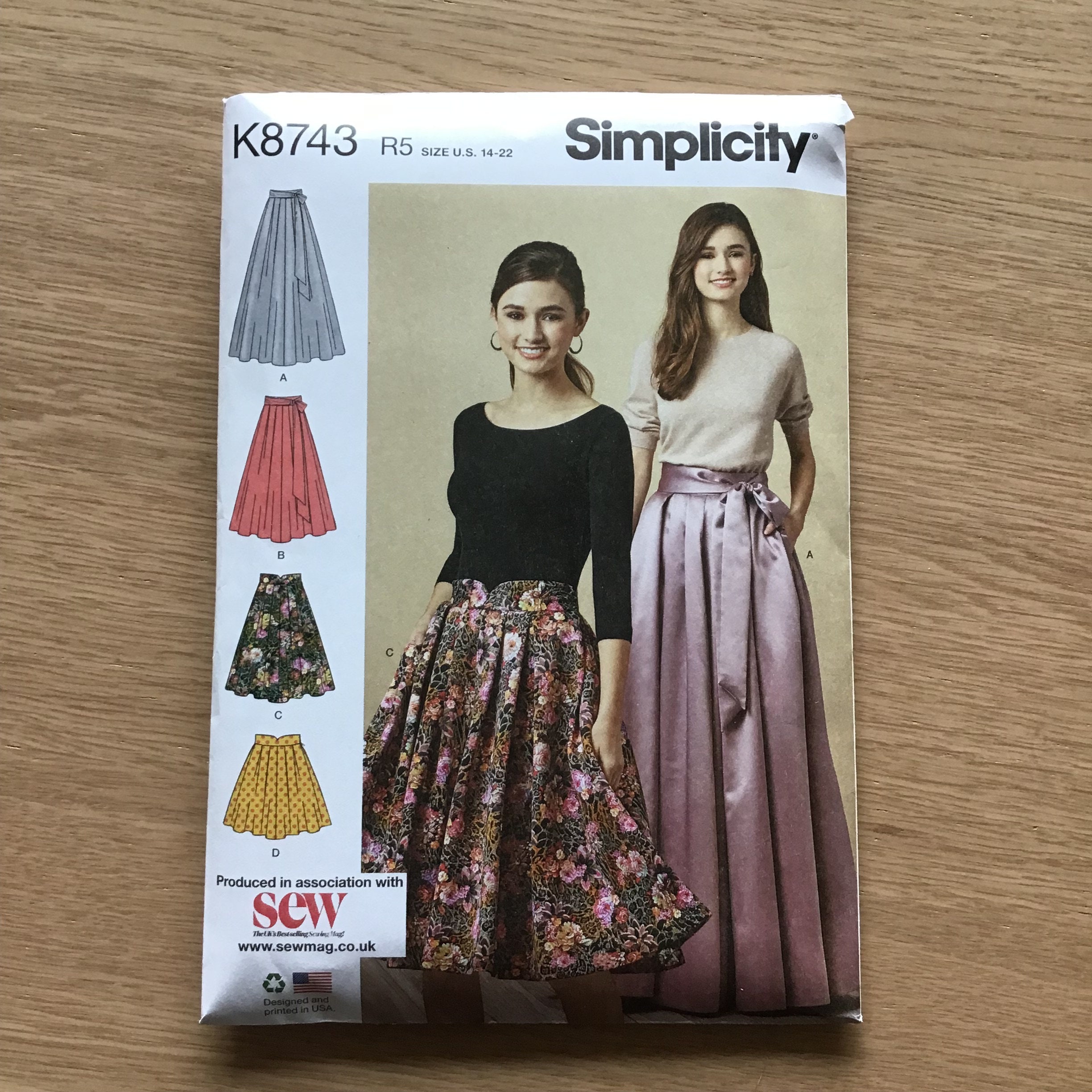 Misses Pleated Skirt Pattern Simplicity 8743 Size 14 22 - Etsy