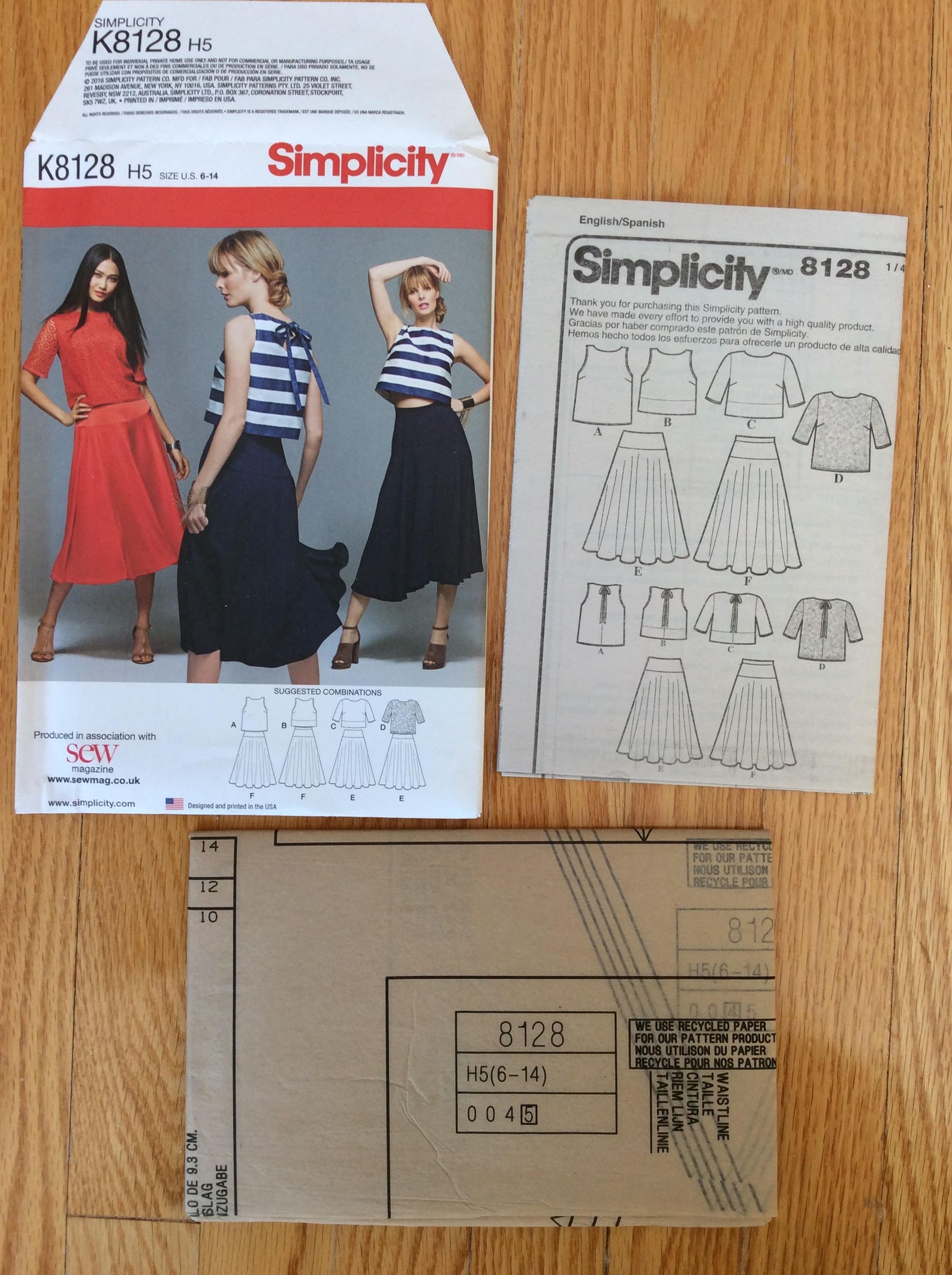 Misses Skirt and Top Pattern Simplicity 8128 UNCUT Size 6 8 10 - Etsy