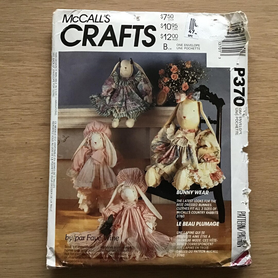 Bunny Wear Pattern Mccall's 5791 P370 739 Clothes for Country Rabbits ...