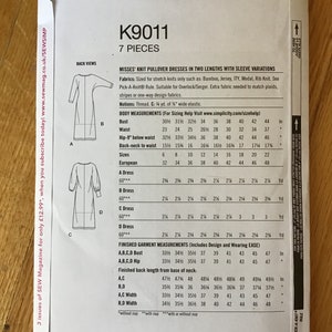 Misses Jersey Dress Pattern Size 6 14 Simplicity 9011 UNCUT - Etsy