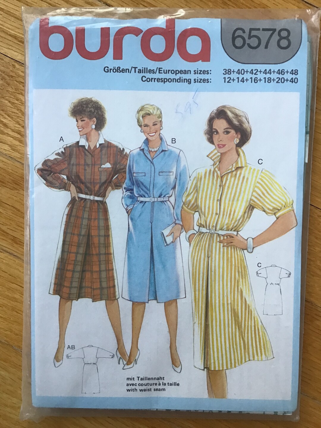 Misses Shirtdress Pattern Burda 6578 UNCUT Fábrica Sellado - Etsy España