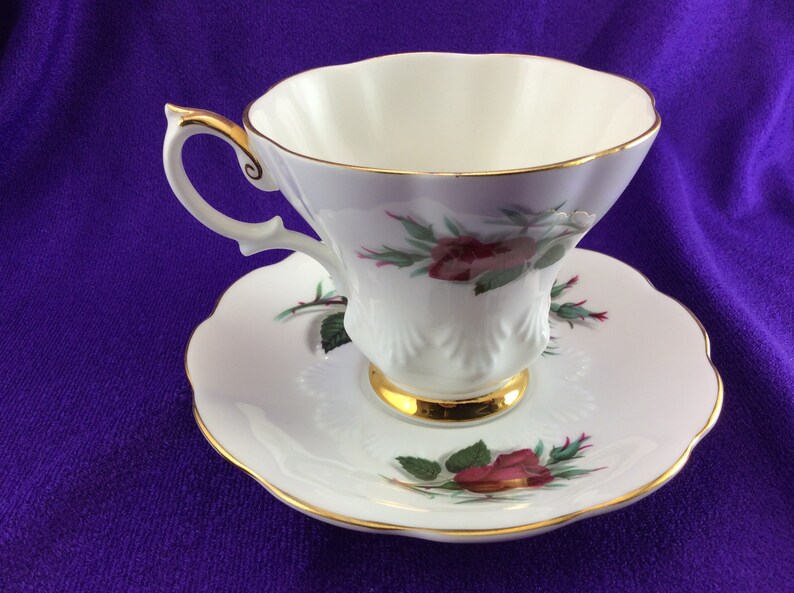 Royal Albert Cup and Saucer Sweetheart Roses Patricia Made in | Etsy