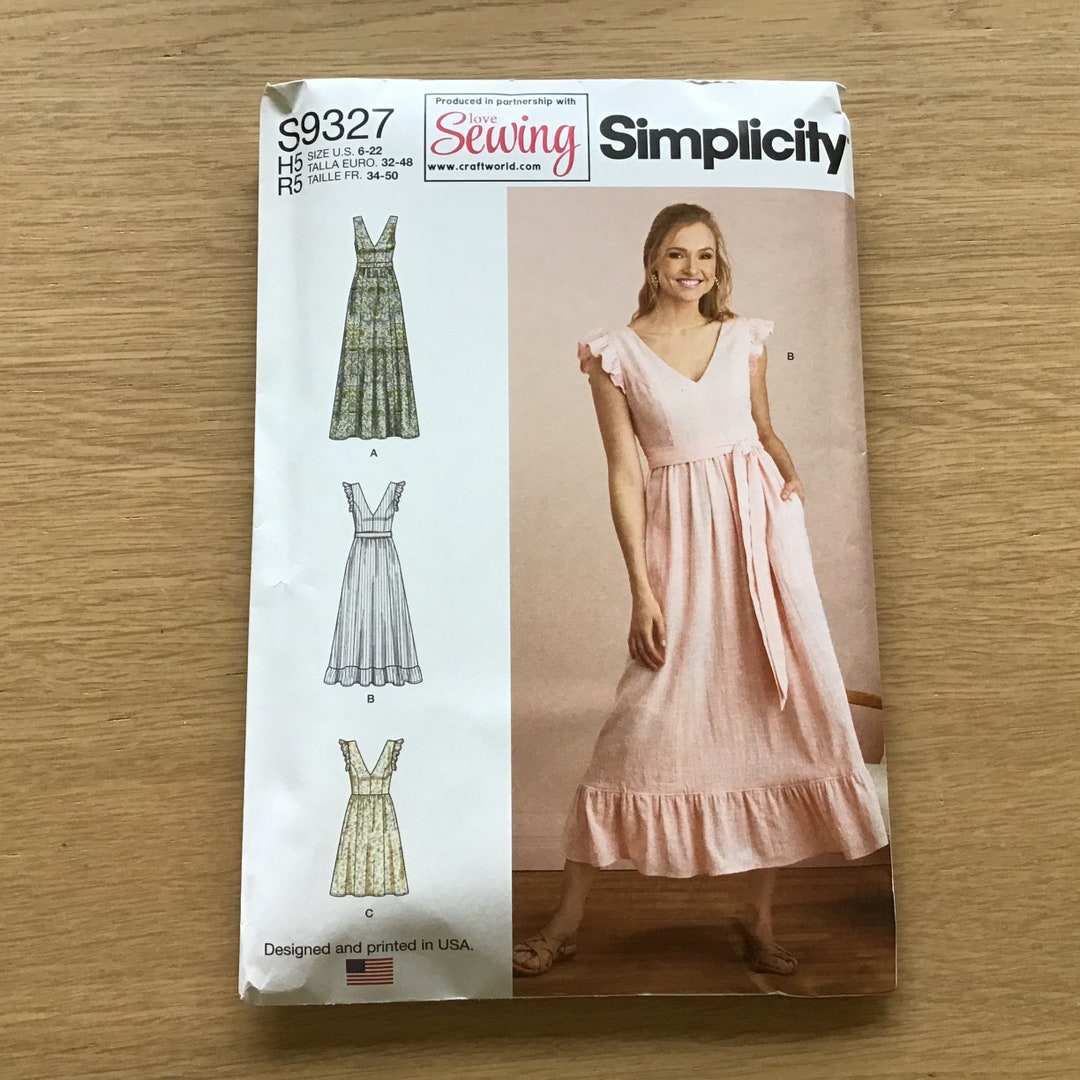 Boho Maxi Dress Pattern UNCUT Size 6 - 22 Simplicity 9327 Romantic ...
