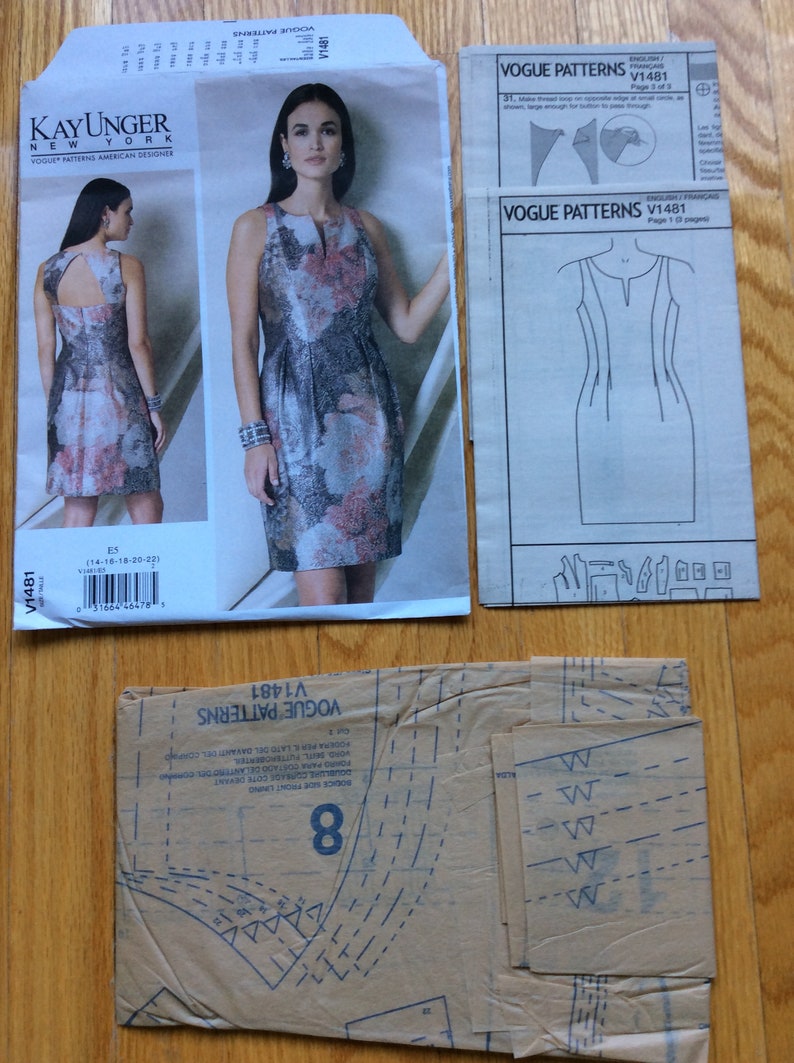 Misses Cocktail Dress Pattern Kay Unger Vogue American - Etsy