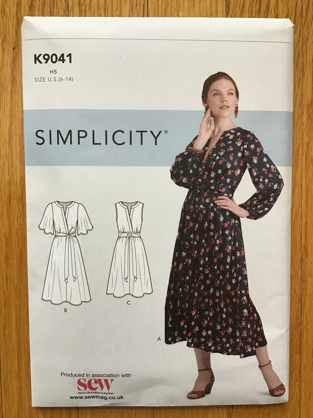 Misses Wrap Dress Pattern Cottagecore Simplicity 9041 Size 6 - 14 UNCUT ...