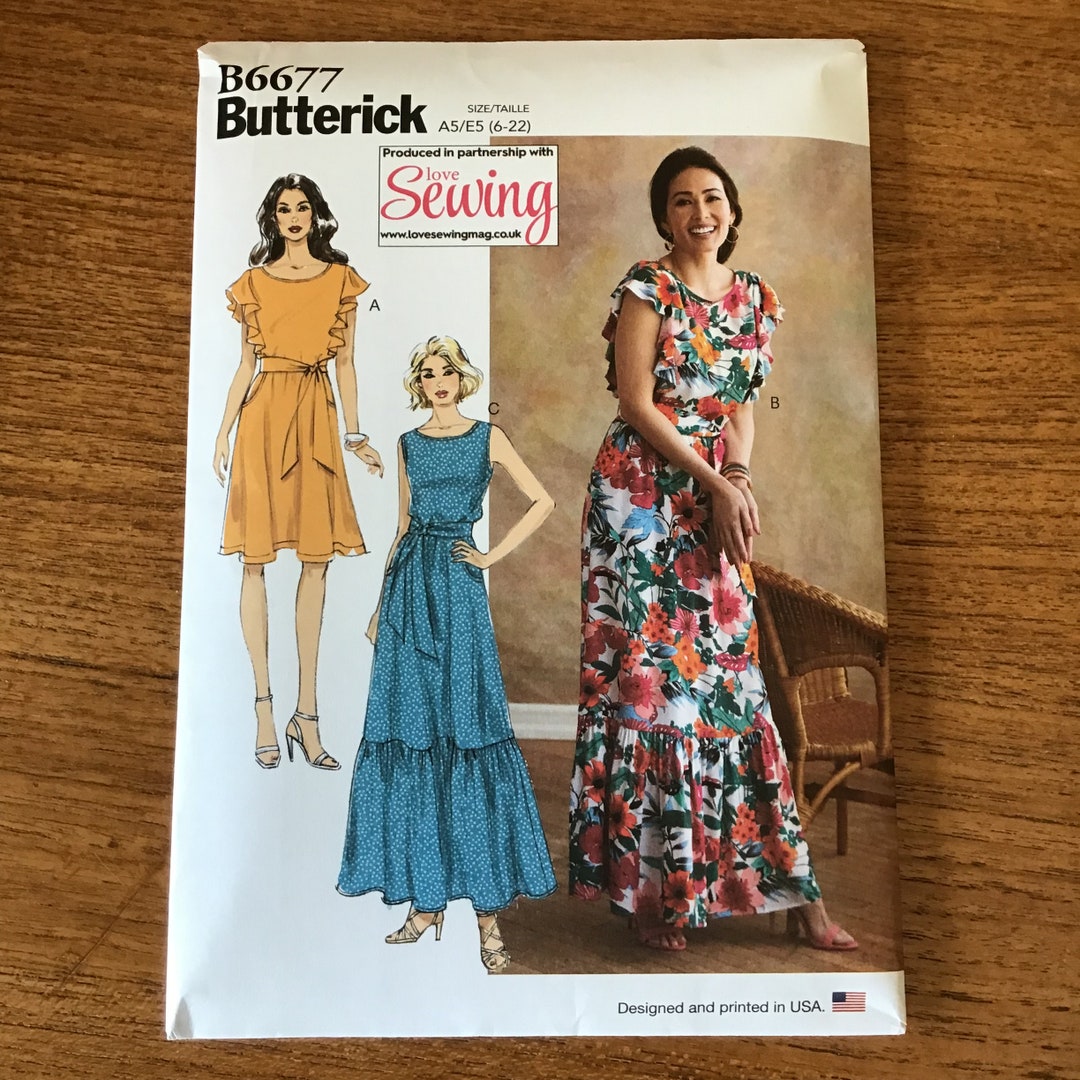 Boho Maxi Dress Pattern UNCUT Size 6 - 22 Butterick 6677 - Etsy