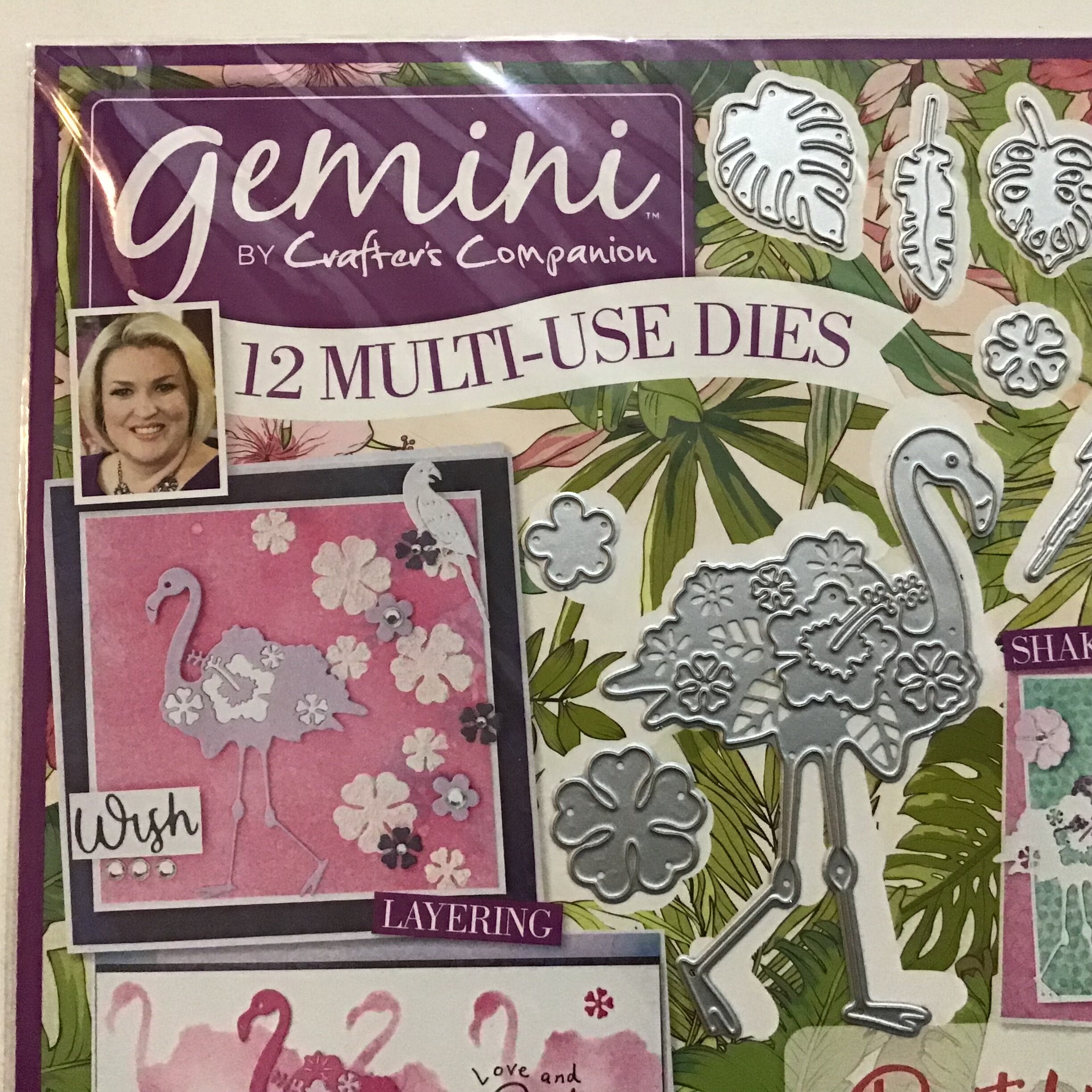 Gemini by Crafters Companion 12 Multi Use Dies Flamingo Parrot Leaves ...