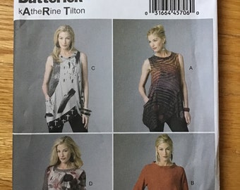 UNCUT Butterick B6101 Katherine Tilton Loose Pullover Tunic Top Sewing ...