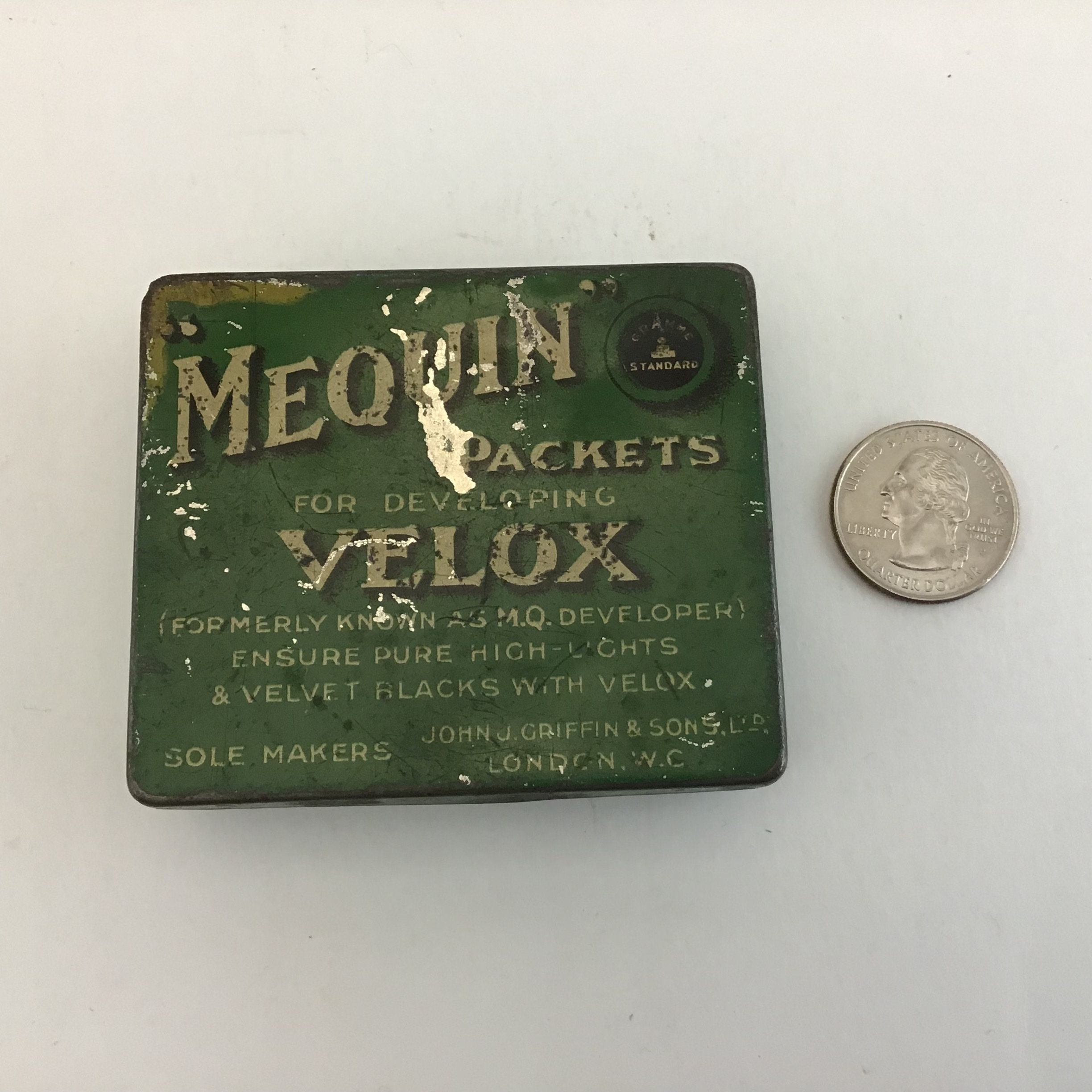 Mequin Packets Tin Antique Photo Developer Tin Velox Developer Tin - Etsy