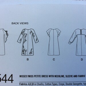 Misses Dress Pattern Sleeve Variations Simplicity 8544 UNCUT Size 14 16 ...