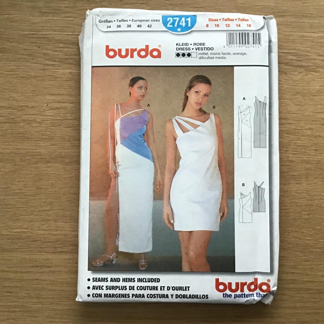 Misses Evening Dress Pattern Burda 2741 UNCUT Size 8 - 16 - Etsy