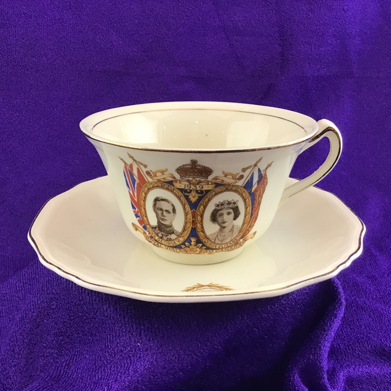 Royal Visit Tea Cup and Saucer King George VI Queen Elizabeth Canada ...