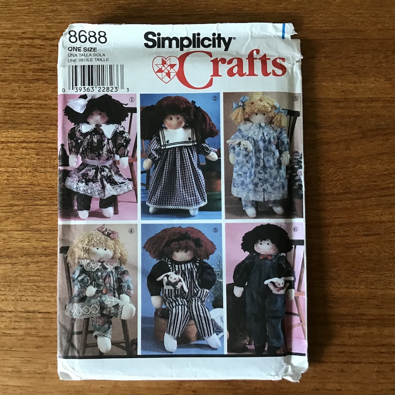 Stuffed Doll and Clothes Pattern Soft Sculpture Dolls Simplicity 8688 ... Stuffed Doll and Clothes Pattern Soft Sculpture Dolls Simplicity 8688 ...