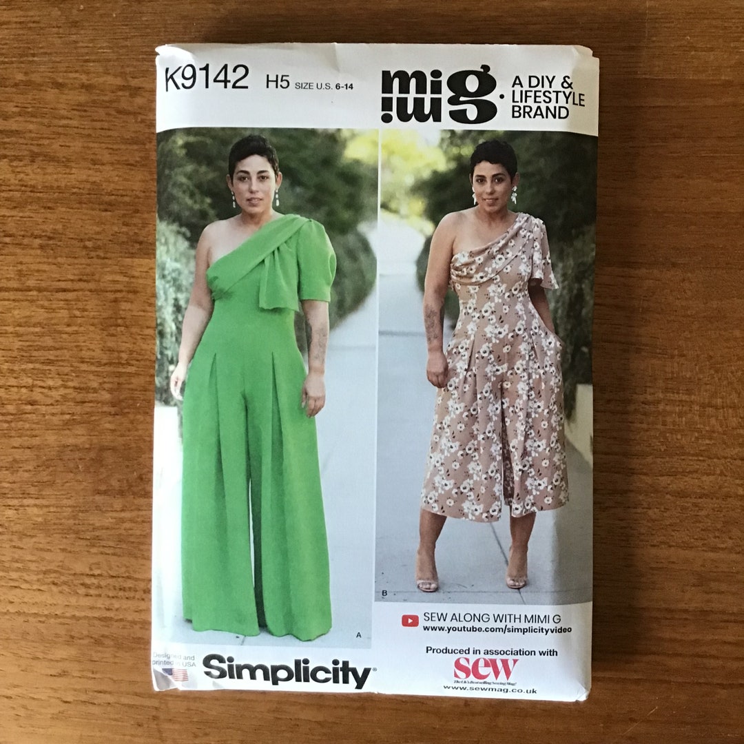 Mimi G One Shoulder Jumpsuit Pattern Simplicity 9142 Size 6 - 14 UNCUT ...