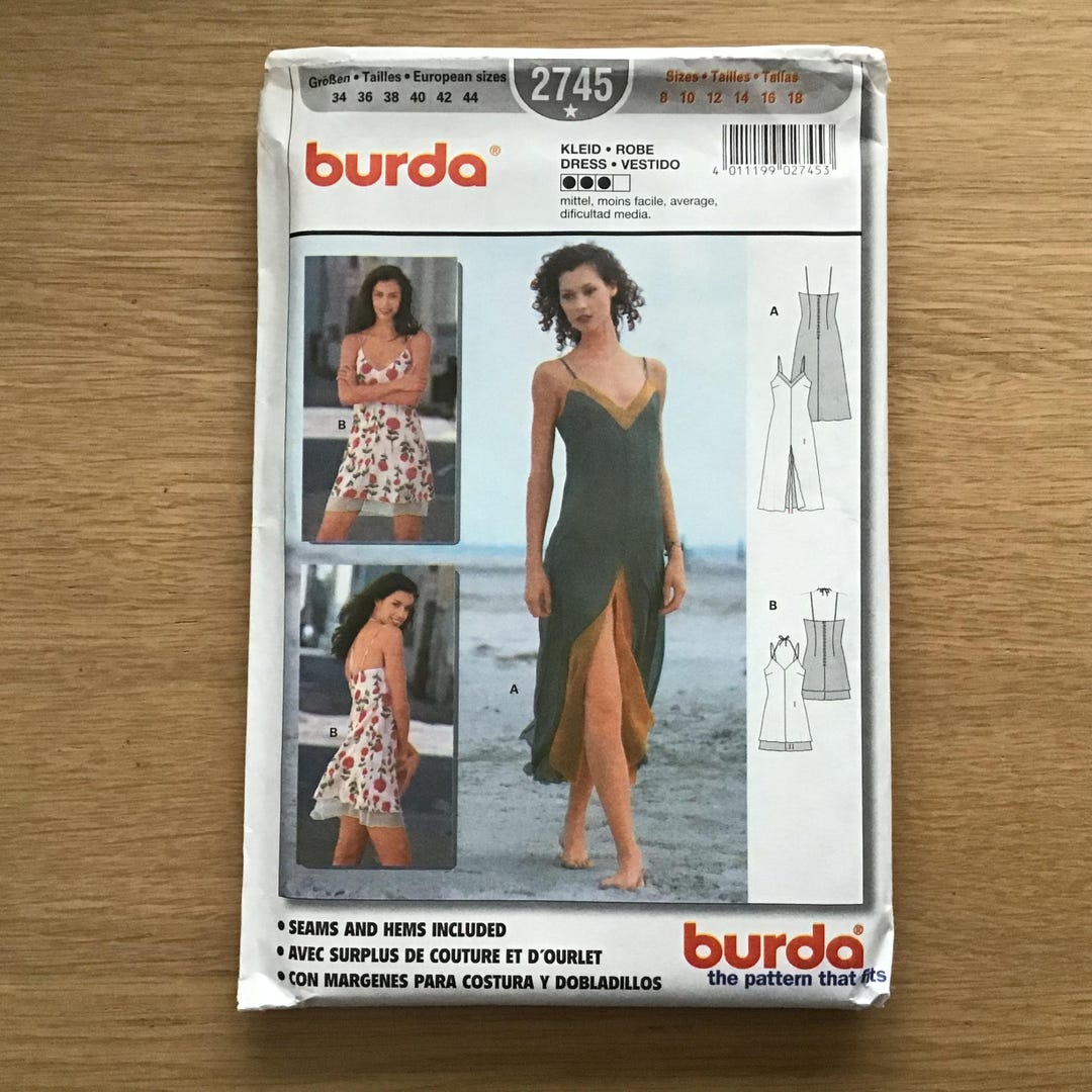 Misses Slip Dress Pattern Burda 2745 Size 8 18 UNCUT - Etsy
