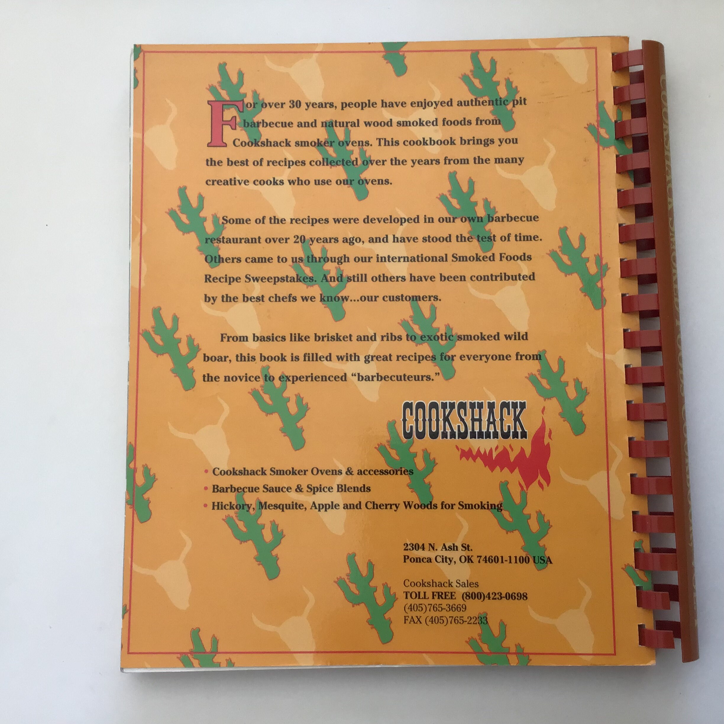 Cookshack Smoked Foods Cookbook Volume One Coil Bound Pit Barbecue and ...